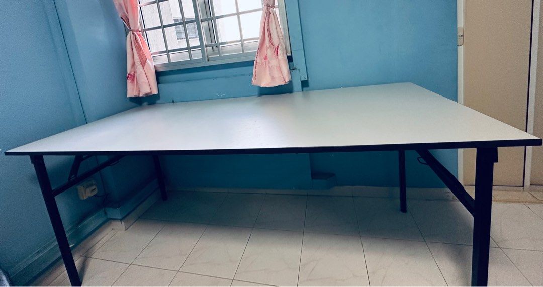 Long Foldable Sturdy Work and Study Table, Furniture & Home Living ...