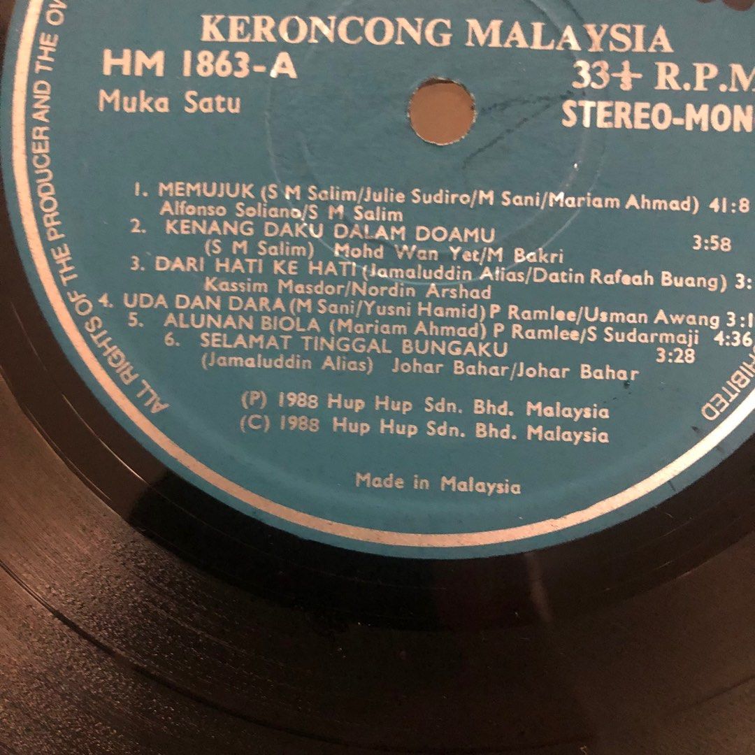 Lp - Keroncong Malaysia, Hobbies & Toys, Music & Media, Vinyls on Carousell