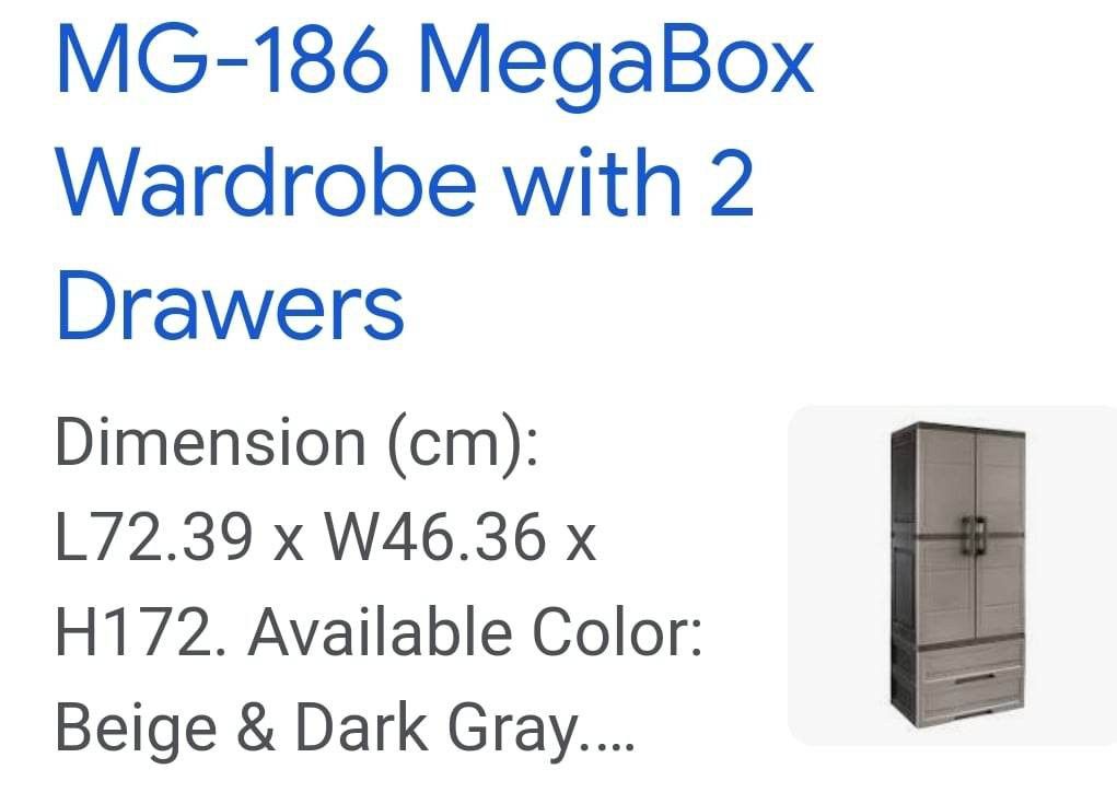 Megabox Wardrobe Cabinet with 2 Drawers (MG-186), Furniture & Home Living, Furniture, Shelves ...