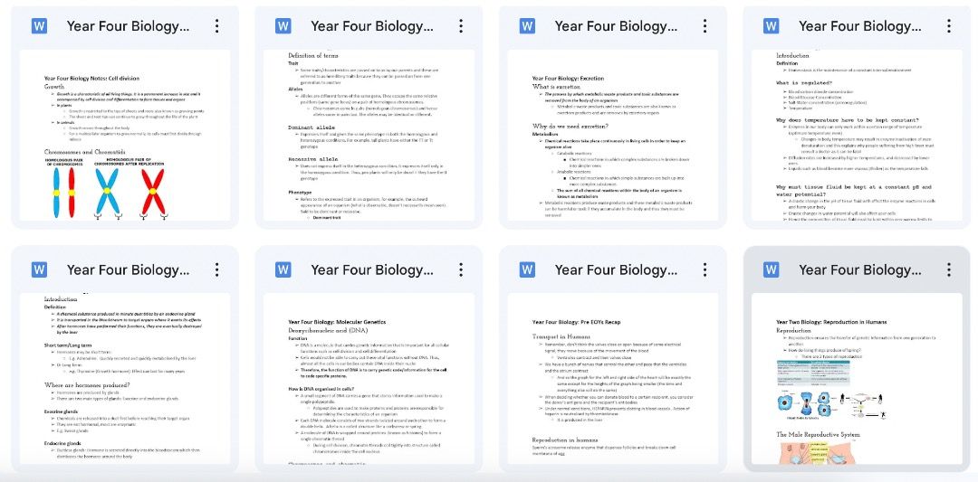 MGS IB Integrated Program (IP) Biology Notes Whole Set, Hobbies & Toys ...