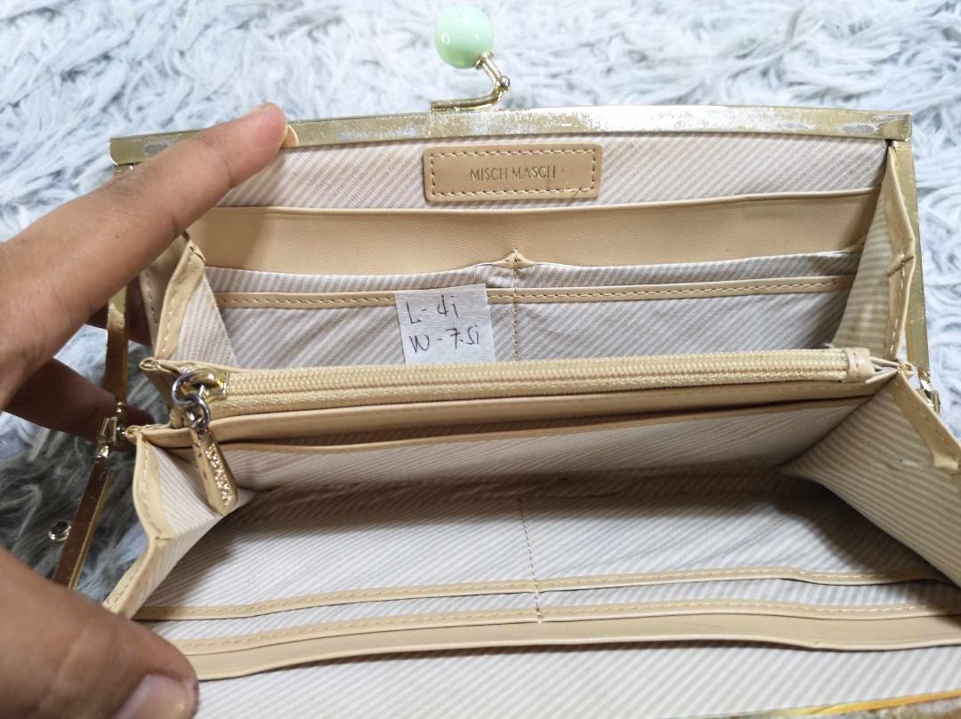 Misch Masch Light Blue White Leather Long Wallet, Women's Fashion, Bags ...