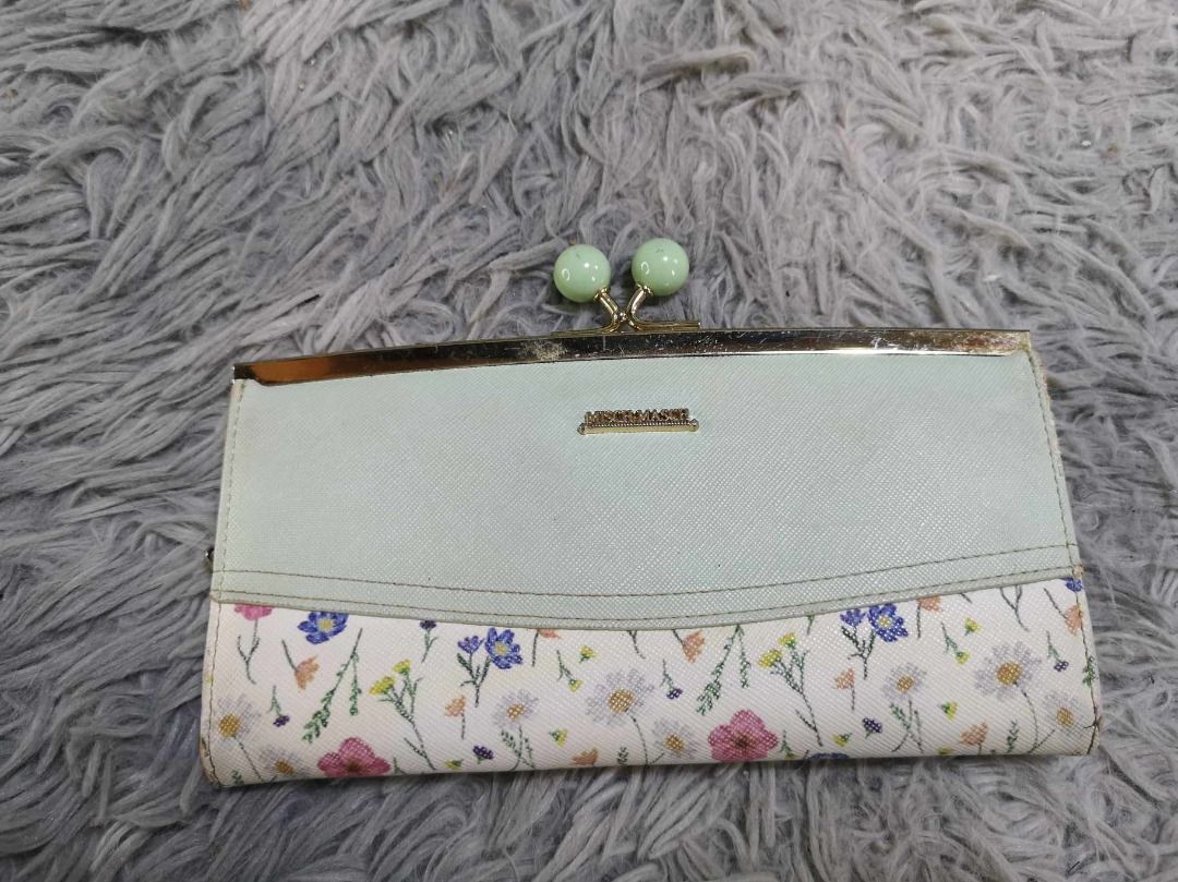 Misch Masch Light Blue White Leather Long Wallet, Women's Fashion, Bags ...