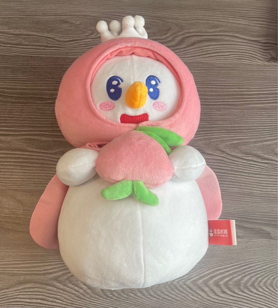 Mixue plush soft toy snowman pink peach, Hobbies & Toys, Toys & Games ...