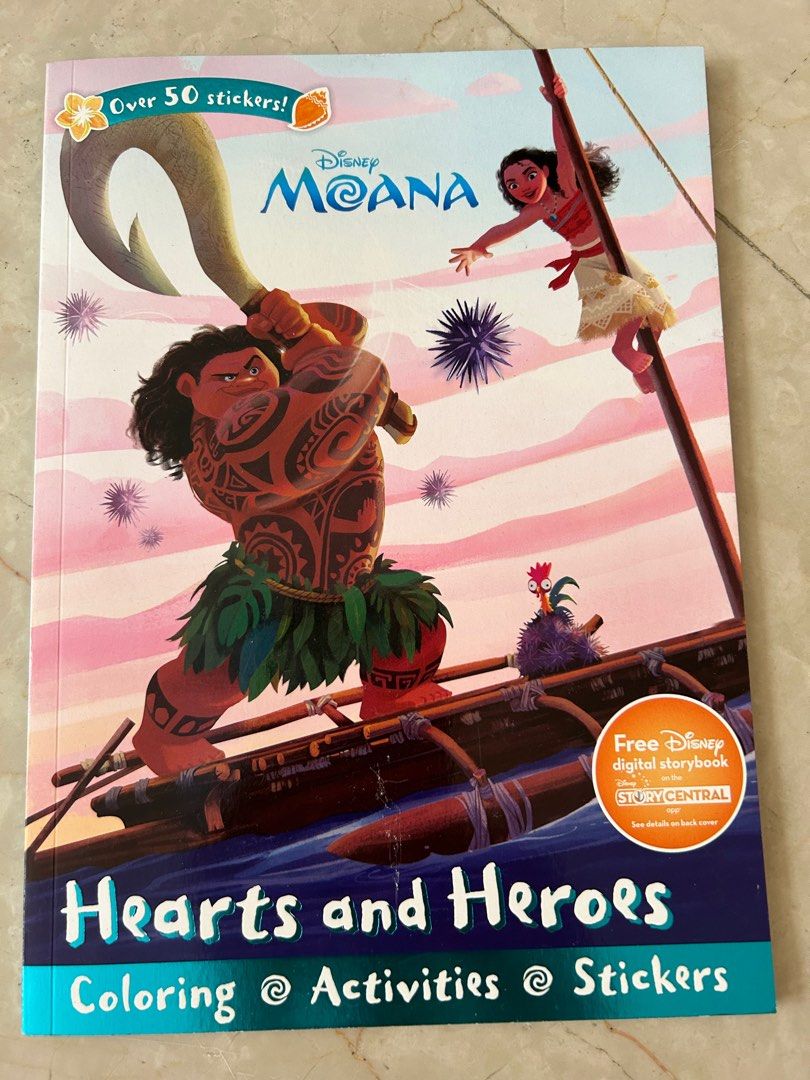 Moana Colouring Activities Sticker book, Hobbies & Toys, Books ...