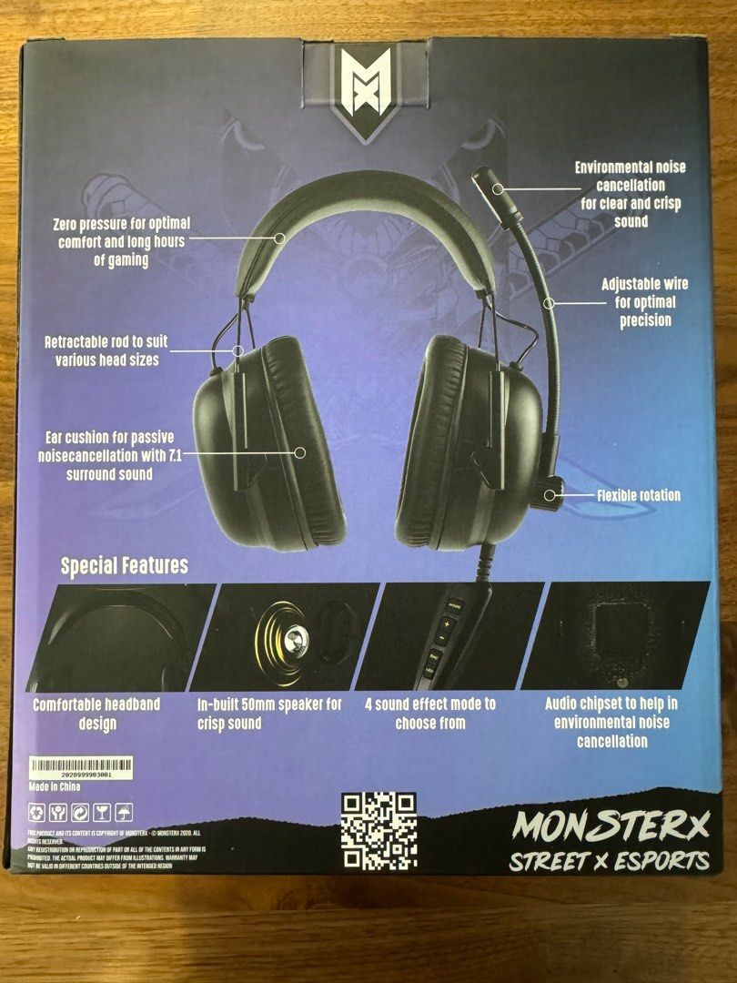 MonsterXgears WYVERN Wired Esports Headset, Audio, Headphones ...