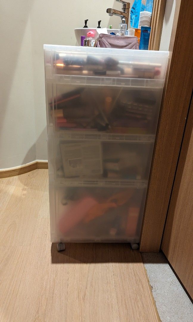 Muji organizer box with wheels, Furniture & Home Living, Home ...