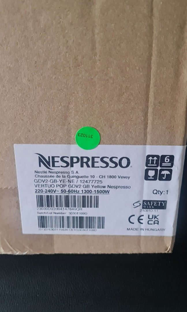 Nespresso Vertuo Pop - Yellow, TV & Home Appliances, Kitchen Appliances ...