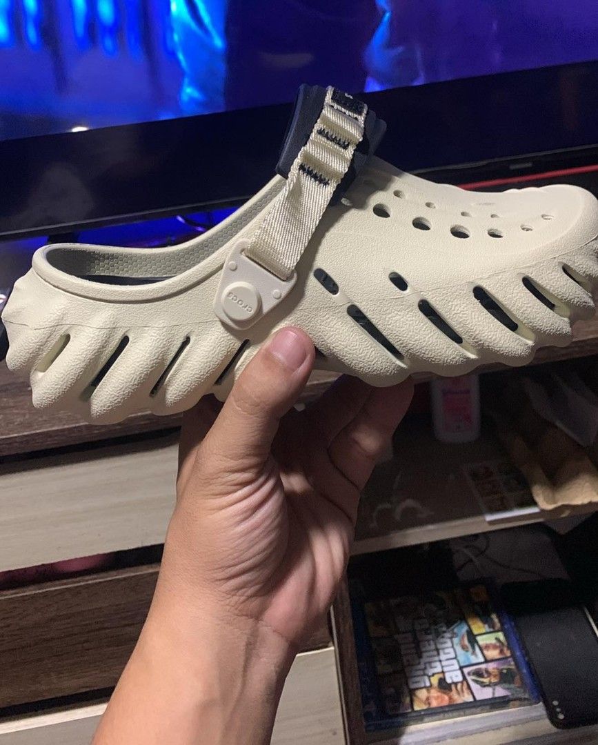 Original Crocs Eco Clogs Bone M5 size, Men's Fashion, Footwear ...