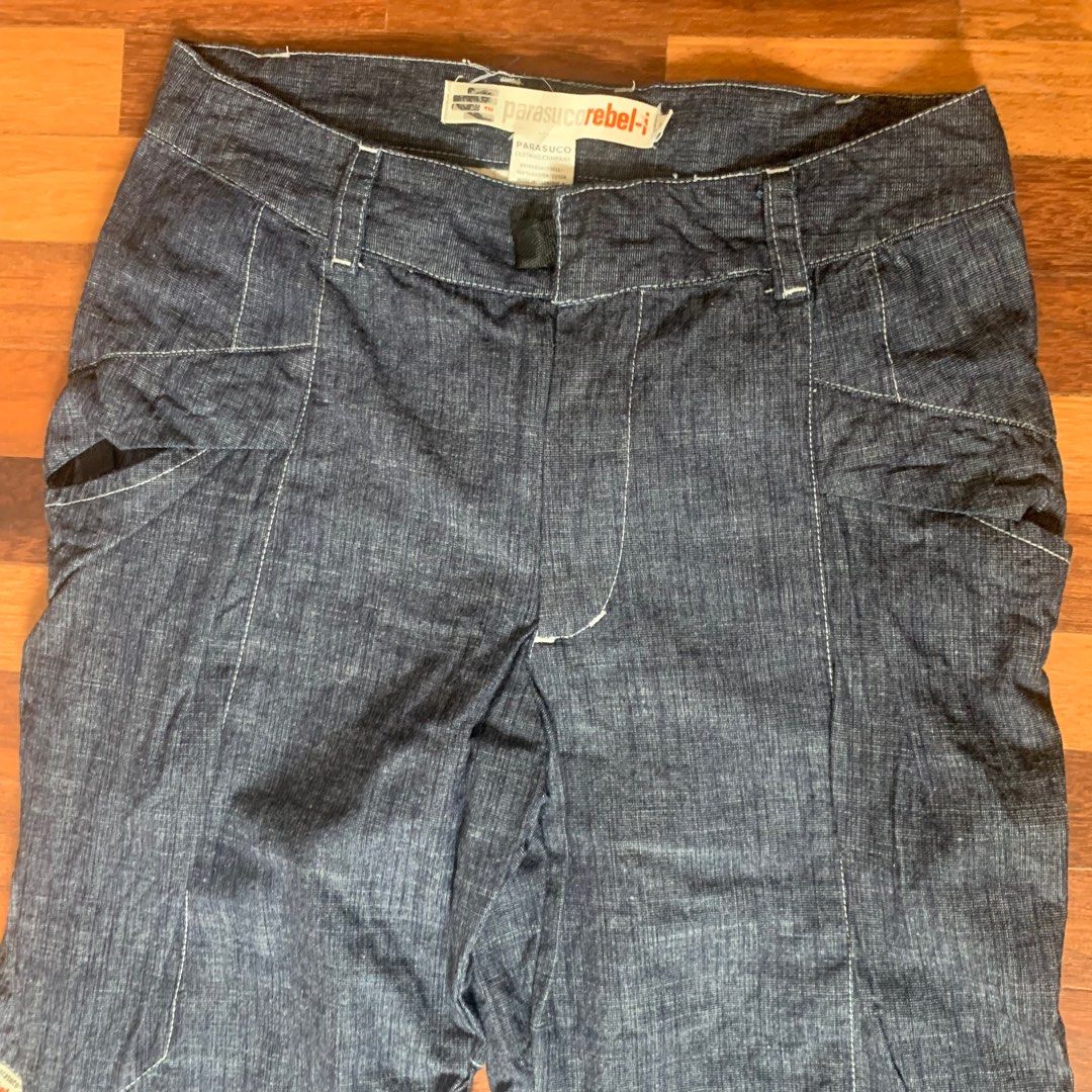 Vintage deadstock Parasuco rebel-i utility wide leg jeans / denim cargo ...