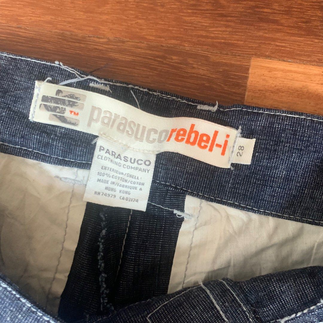 Vintage deadstock Parasuco rebel-i utility wide leg jeans / denim cargo ...