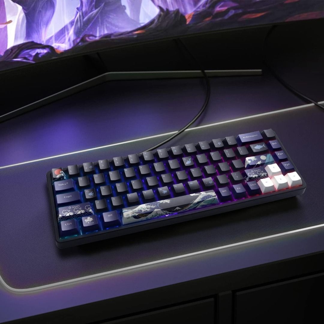 PBT Keycaps 60 Percent, Great Wave Off Kanagawa Japanese Keycaps, DYE ...
