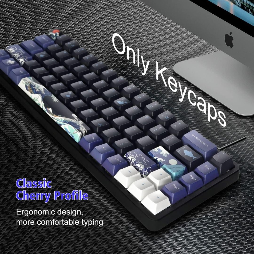 PBT Keycaps 60 Percent, Great Wave Off Kanagawa Japanese Keycaps, DYE ...