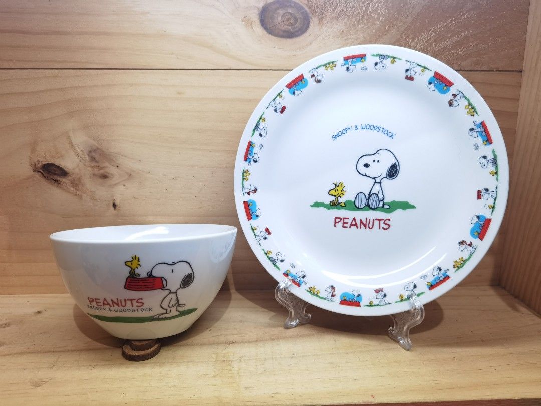 Peanuts Snoopy and Woodstock Ceramic Plate & Bowl collection, Furniture ...