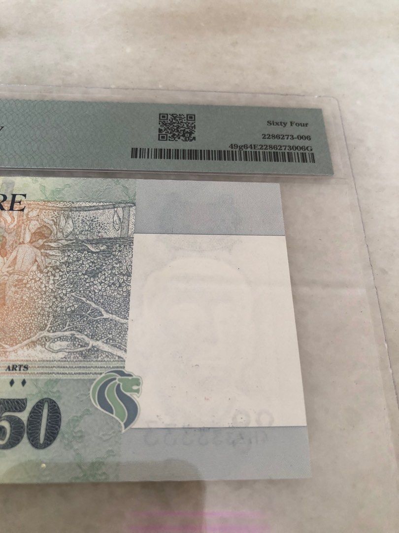Singapore $50 PMG 64 EPQ solid 3 note, Hobbies & Toys, Memorabilia & Collectibles, Currency on ...