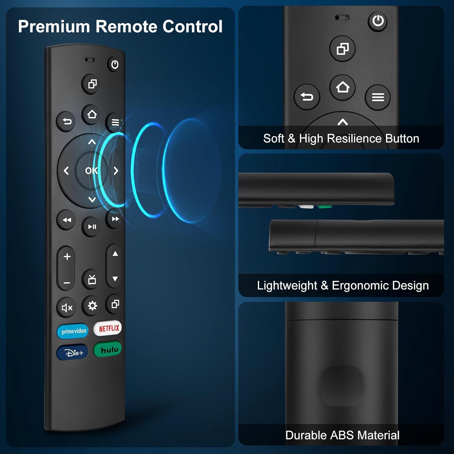 Replacement Remote for All Insignia Fire TVs/Toshiba Fire TVs/AMZ Omni ...