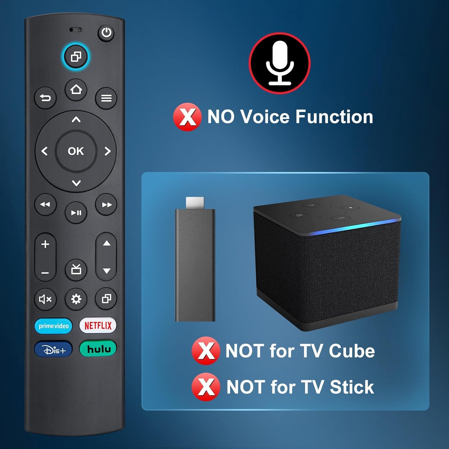 Replacement Remote for All Insignia Fire TVs/Toshiba Fire TVs/AMZ Omni ...