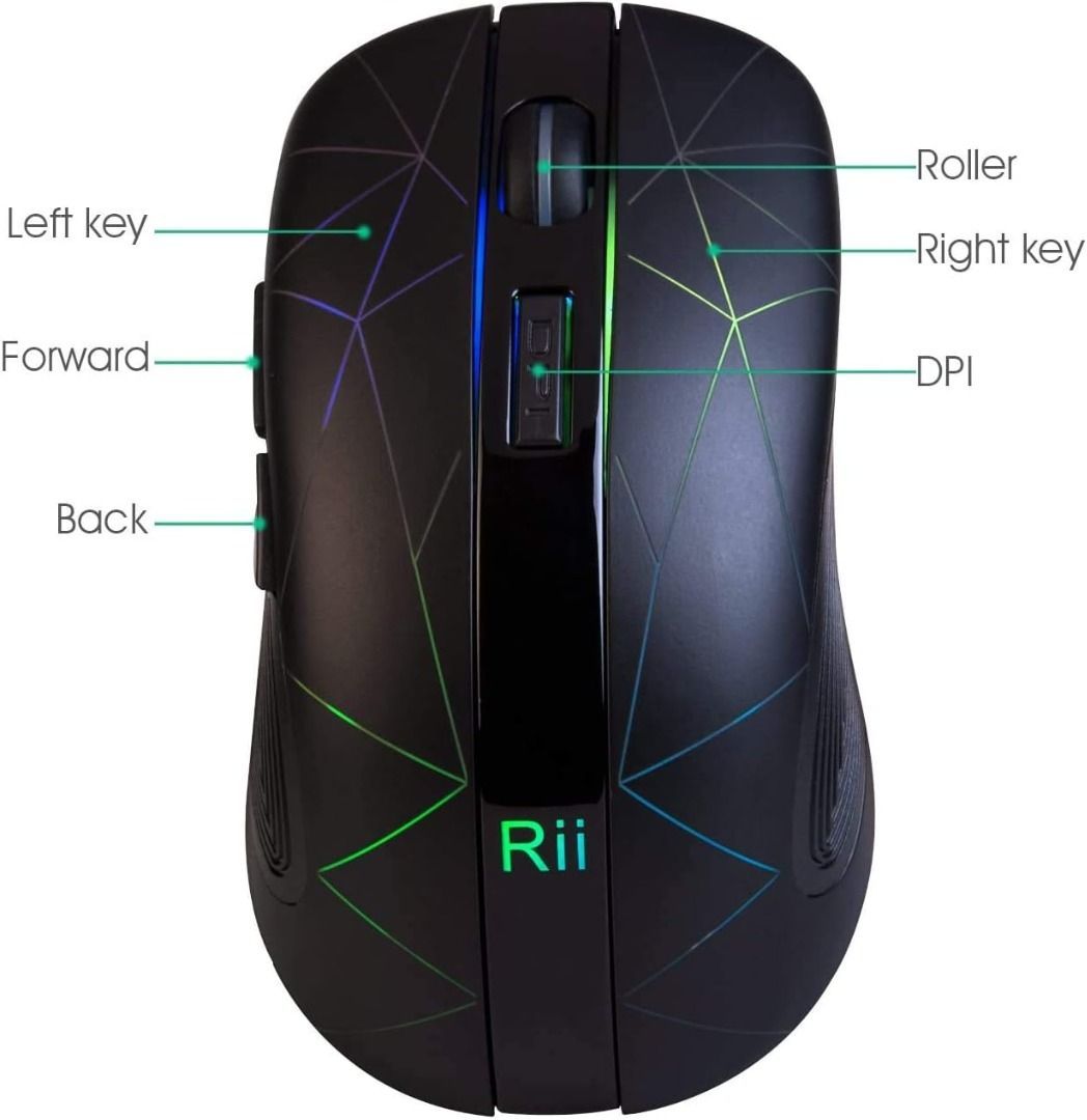 Rii RM200 Wireless Mouse,2.4G Wireless Mouse 5 Buttons Rechargeable ...