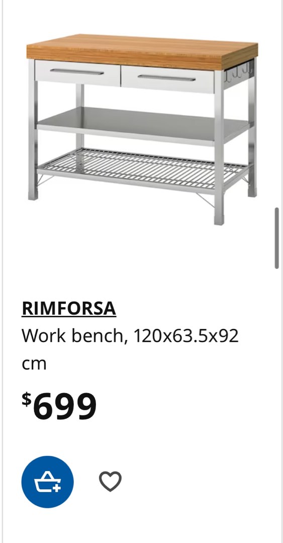 RIMFORSA IKEA work bench, Furniture & Home Living, Furniture, Other ...