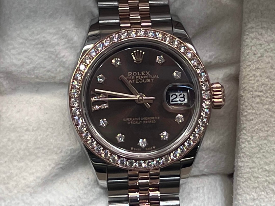 ROLEX Brand new stock 2019 Choco dial diamond bezel Rosegold two toned ...