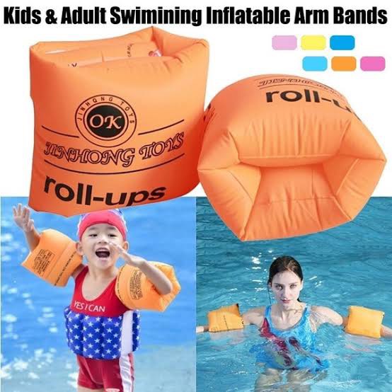 Roll-up Armbands Inflatable Arm Floater for Kids/Adults, Sports ...