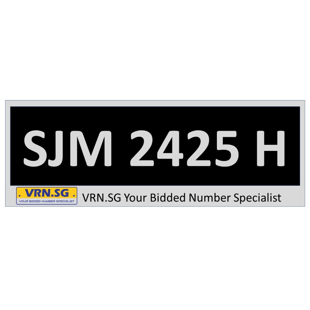 Running Car Number Plate for Sale: SJM 2425 H (SJM2425H), Car ...