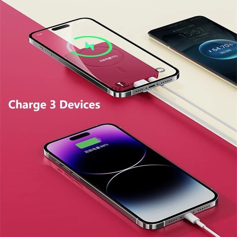 [SG Brand] 30000mAh Fast Charging Power Bank Magnetic Super Fast Charging Qi PD20W Wireless ...