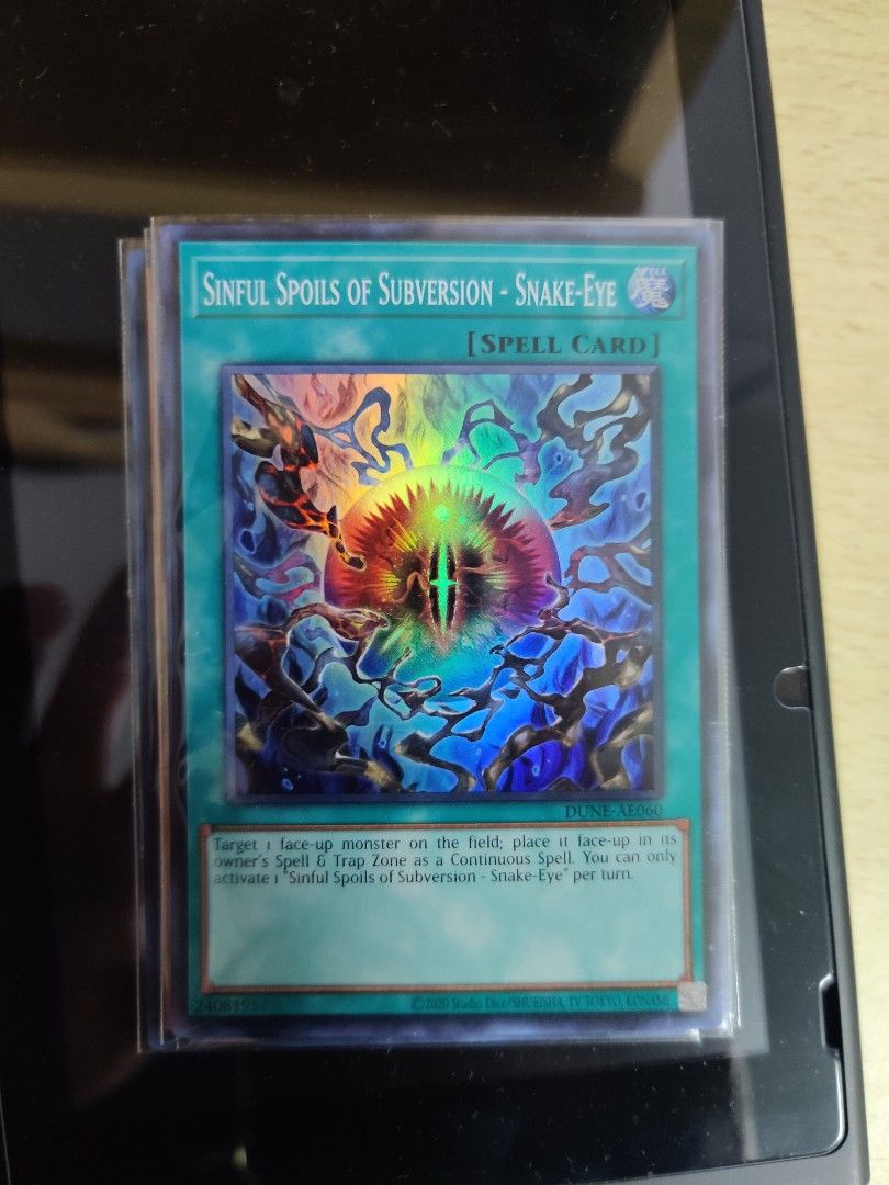 Sinful Spoils of Subversion - Snake Eye Yu-Gi-Oh, Hobbies & Toys, Toys & Games on Carousell