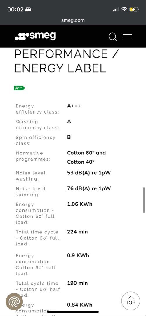 SMEG Washing Machine 9Kg, TV & Home Appliances, Washing Machines and ...