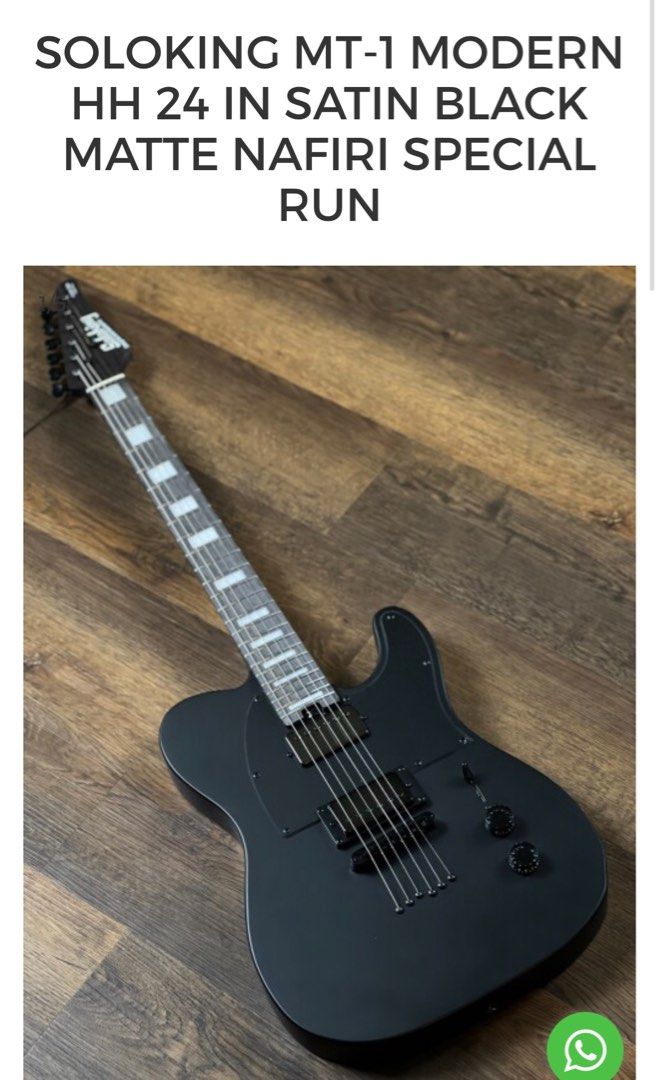 SOLOKING MT-1 MODERN HH 24 IN SATIN BLACK MATTE NAFIRI SPECIAL RUN ...
