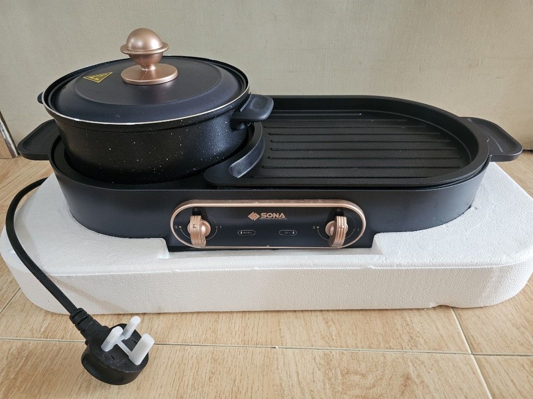 SONA Electric Steam Boat with BBQ Grill SHPG 2711, TV & Home Appliances ...