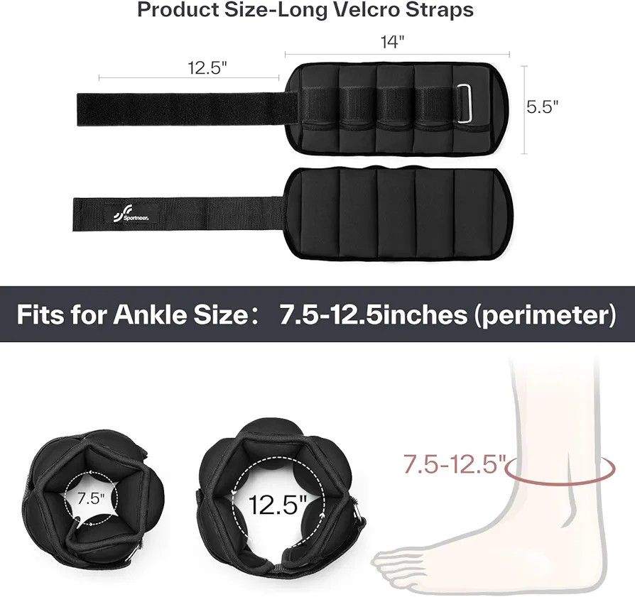 Sportneer Adjustable Ankle Weights, Sports Equipment, Exercise ...