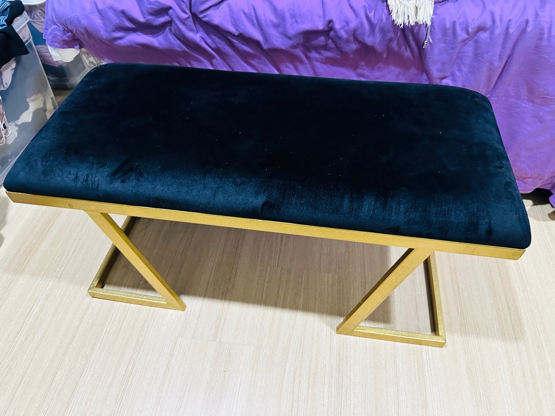 Ssf bench gold n black, Furniture & Home Living, Furniture, Other Home ...