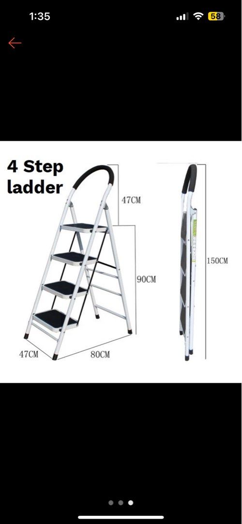 Stable 4 step ladder, Furniture & Home Living, Home Improvement ...