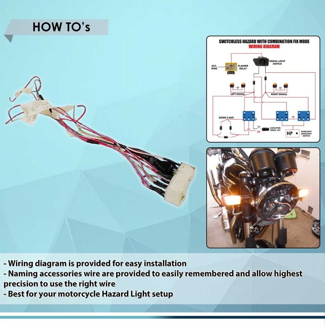 SWITCHLESS HAZARD with COMBINATION FIX MODE, BEST FOR MOTORCYCLE HAZARD ...