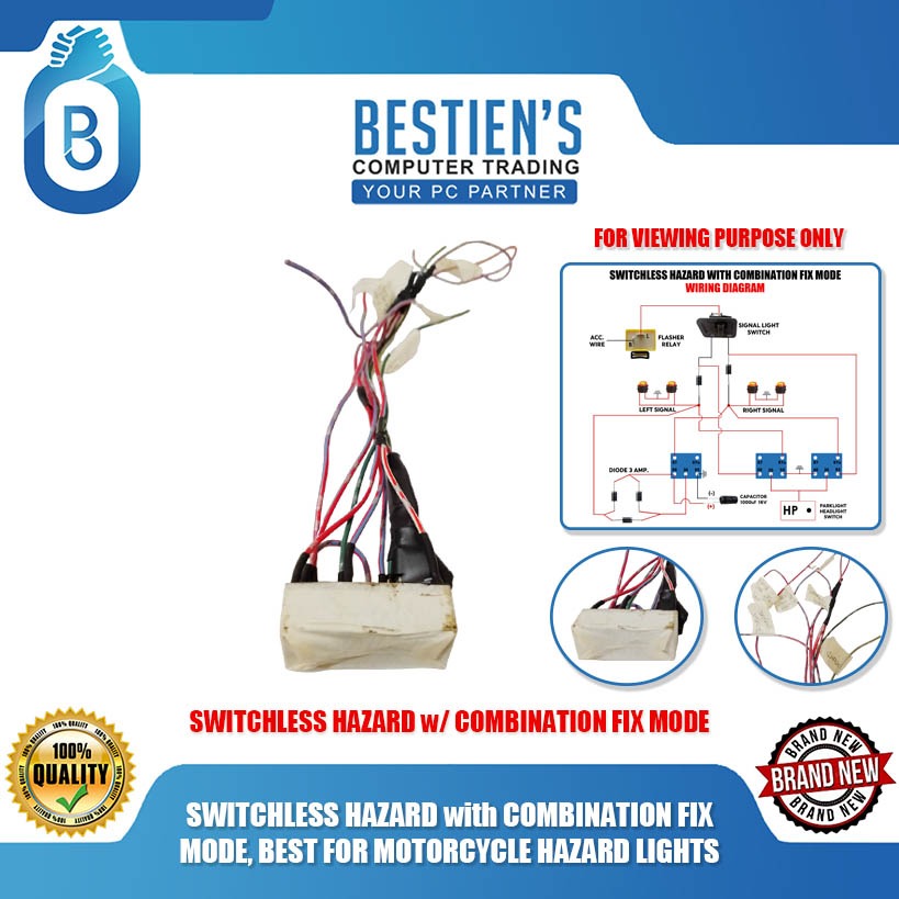 SWITCHLESS HAZARD with COMBINATION FIX MODE, BEST FOR MOTORCYCLE HAZARD ...