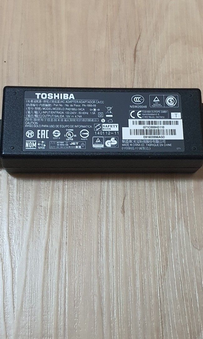 Toshiba Laptop AC Adapter, Model: PA5180U-1ACA, Computers & Tech, Parts & Accessories, Chargers ...