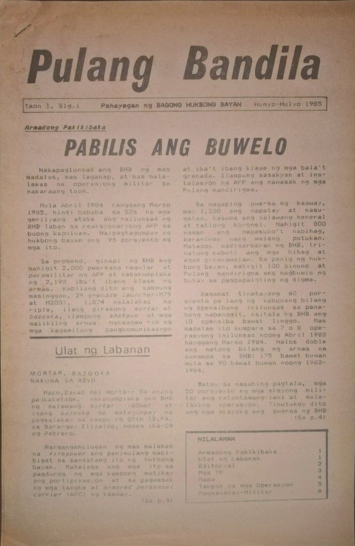 (ULTIMATE RARE) Original 1st Issue of Pulang Bandila Propaganda Paper ...