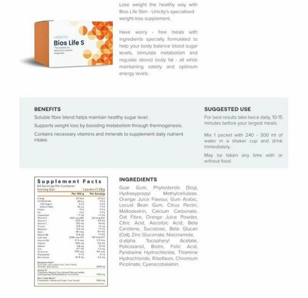 Unicity Bios Life S, Health & Nutrition, Health Supplements, Health ...