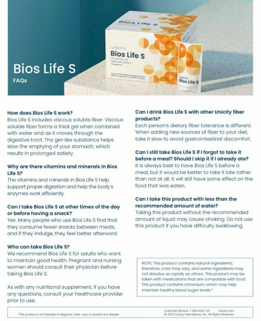 Unicity Bios Life S, Health & Nutrition, Health Supplements, Health ...