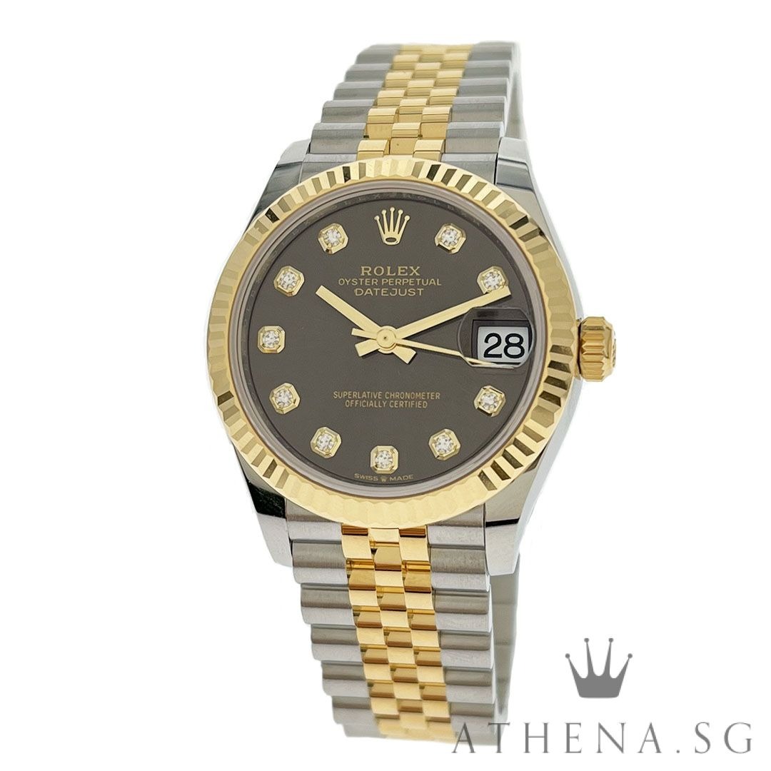 UNWORN!! ROLEX YELLOW ROLESOR MID-SIZE OYSTER PERPETUAL DATEJUST “AN ...