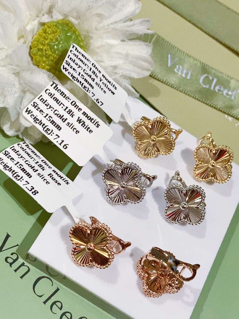 Vca alhambra earring 18k gold hks, Women's Fashion, Jewelry ...