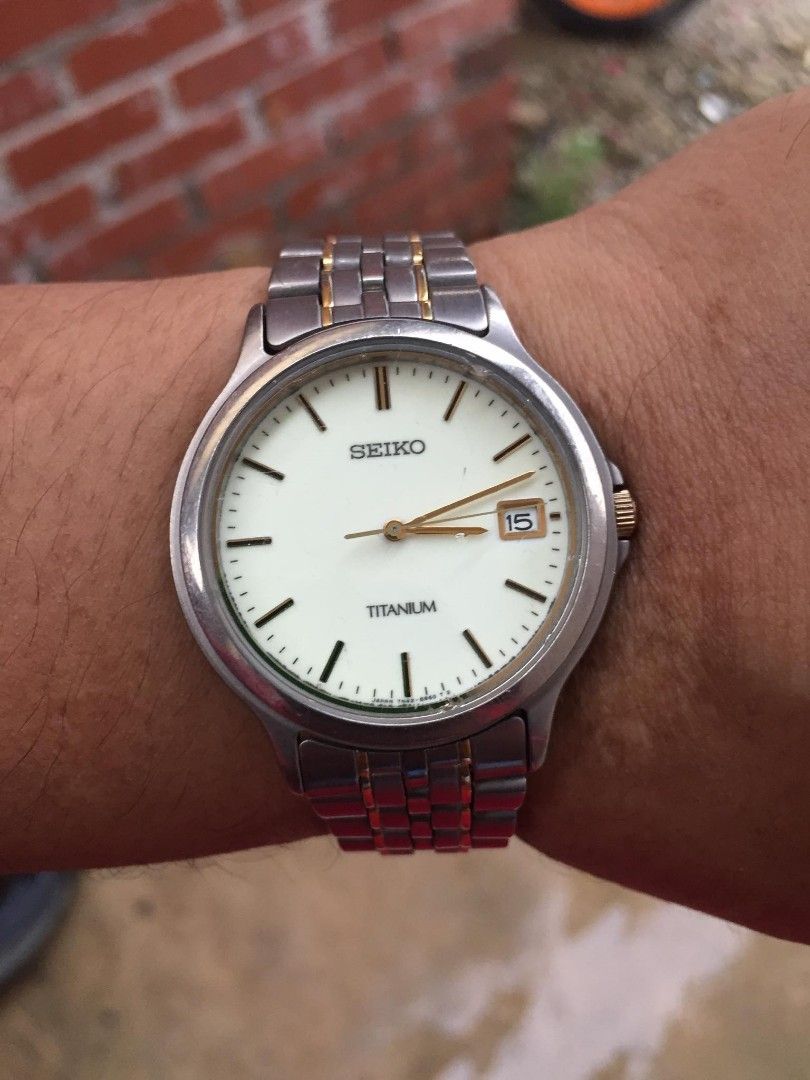 Vintage SEIKO TITANIUM 7N42-8A60 Full Luminous Dial, Men's Fashion ...