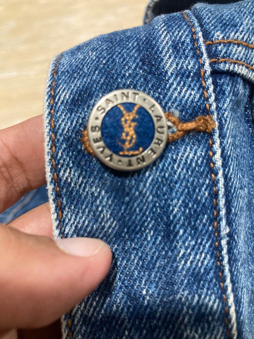 Vintage YSL Denim Jacket, Men's Fashion, Coats, Jackets and Outerwear ...