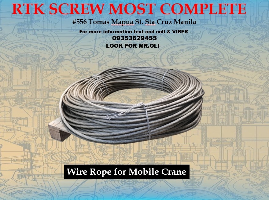 Wire Rope for Mobile Crane, Commercial & Industrial, Construction Tools ...