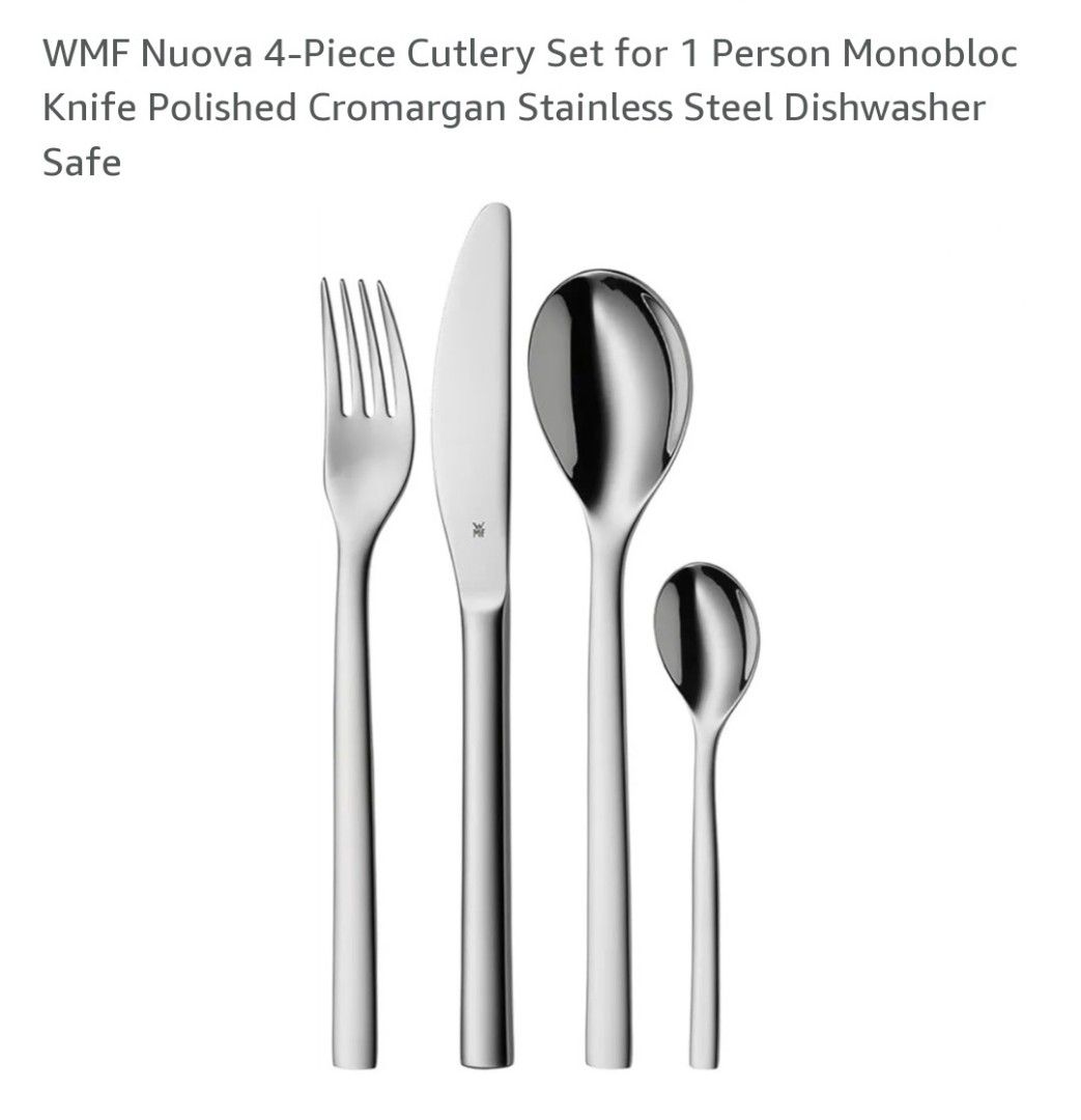 WMF Nuova 4-Piece Cutlery Set Monobloc Knife Stainless Steel, Furniture ...