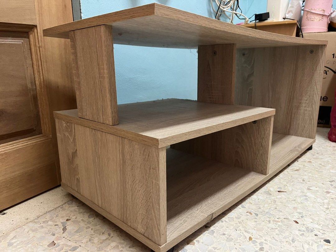 Wooden rack cabinet shelves tv radio book open concept, Furniture ...