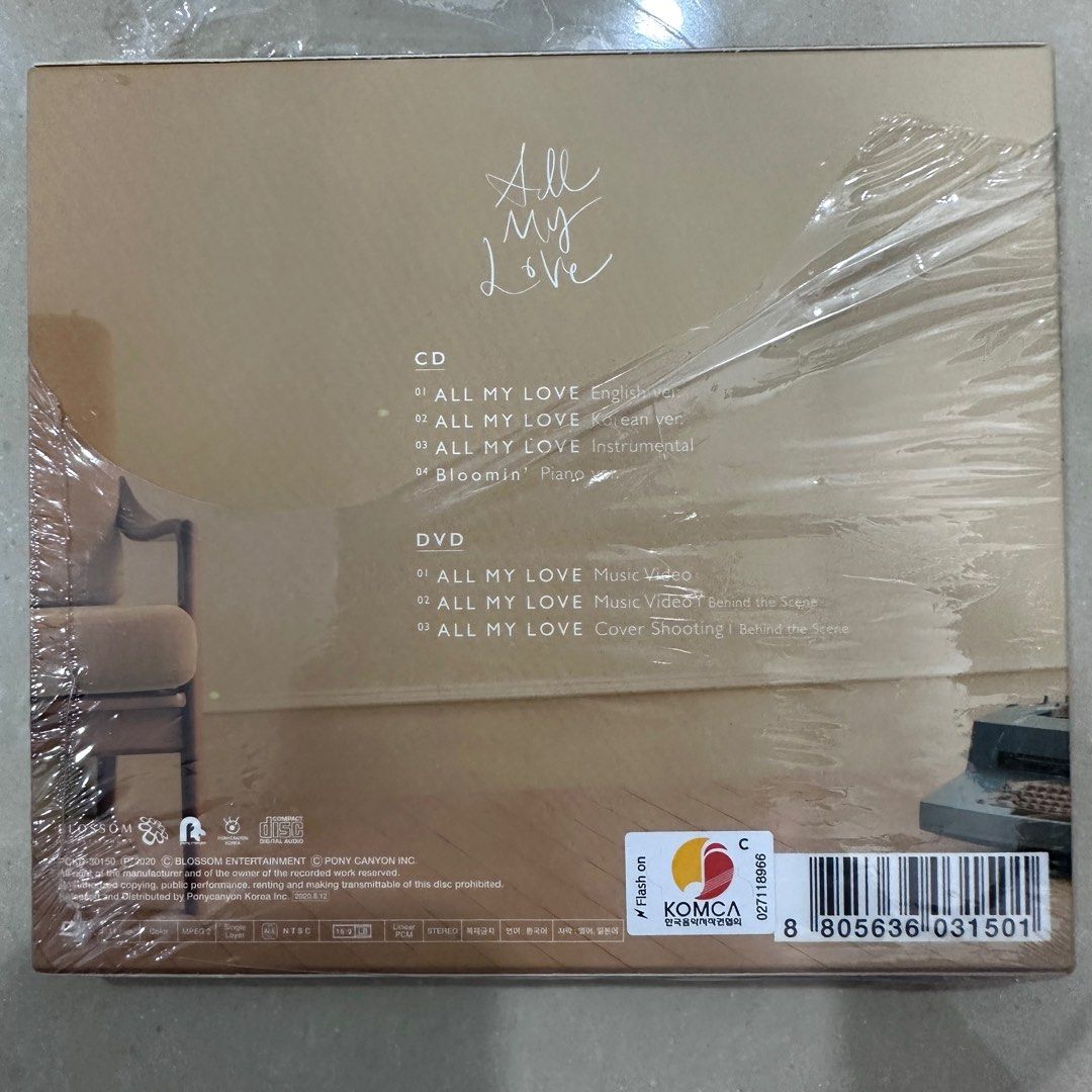 WTS Park Bo Gum All my love CD&DVD, Hobbies & Toys, Collectibles ...