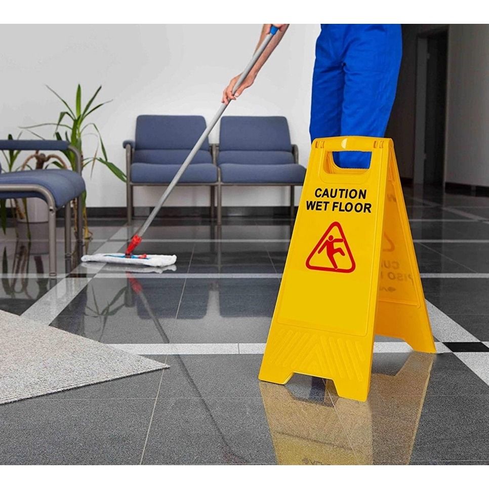 Yellow Foldable Floor Sign Board Stand NO PARKING NO ENTRY WET FLOOR ...