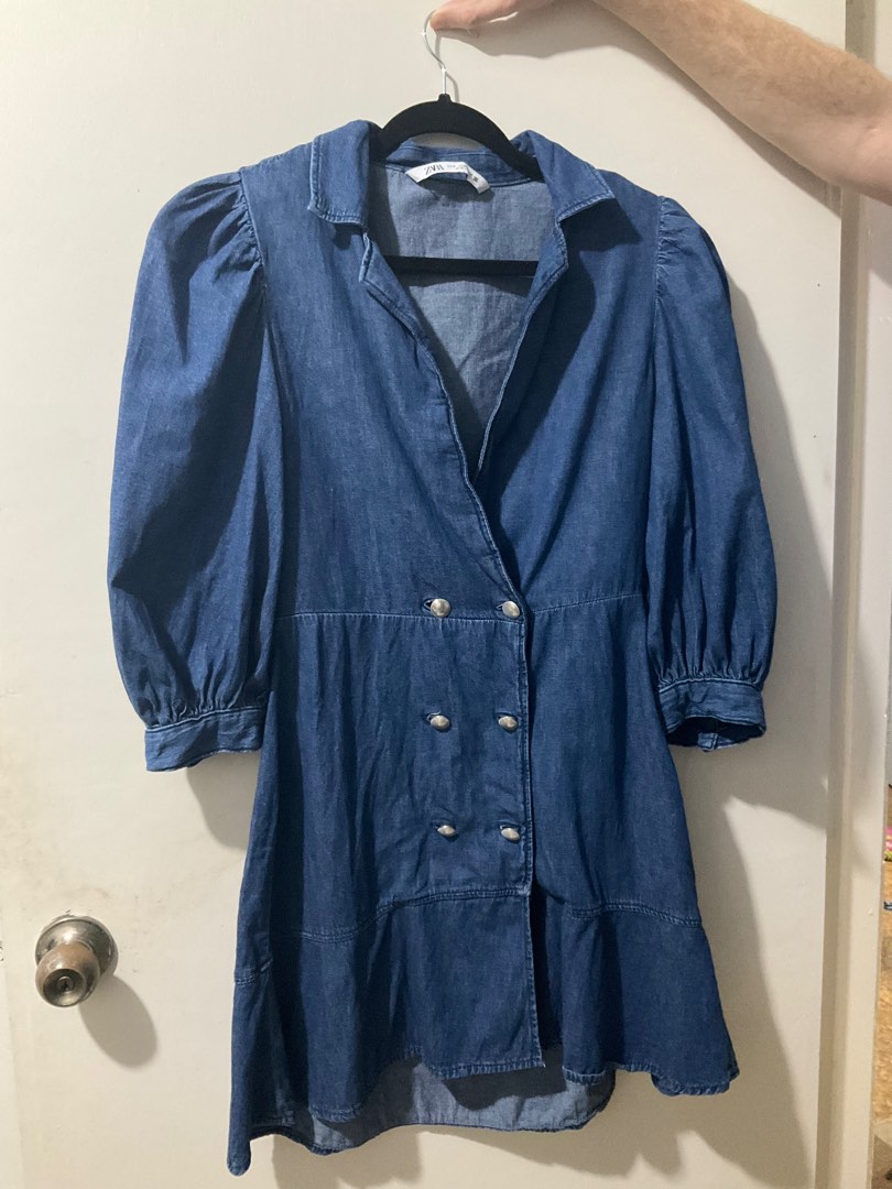 Zara Denim Dress made in Turkey US medium vloggers favorite, Women's ...