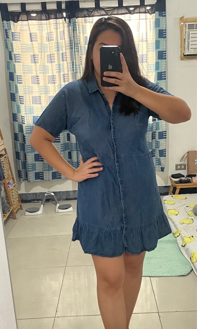 Zara Soft Denim Midi Dress, Women's Fashion, Dresses & Sets, Dresses on ...